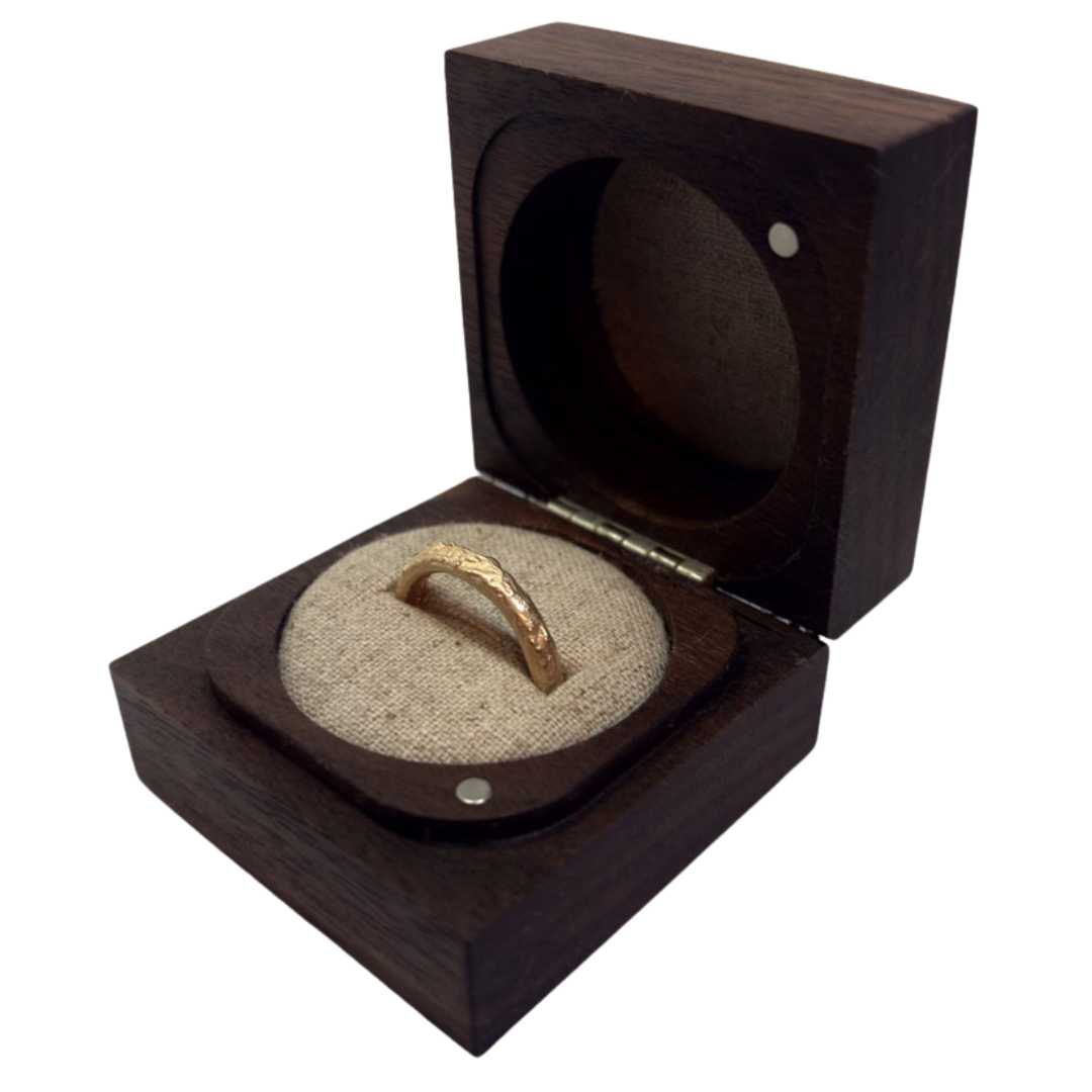 3 mm Sandcast Lumora Ring – Gold | Bespoke Textured Wedding Band NZ ...