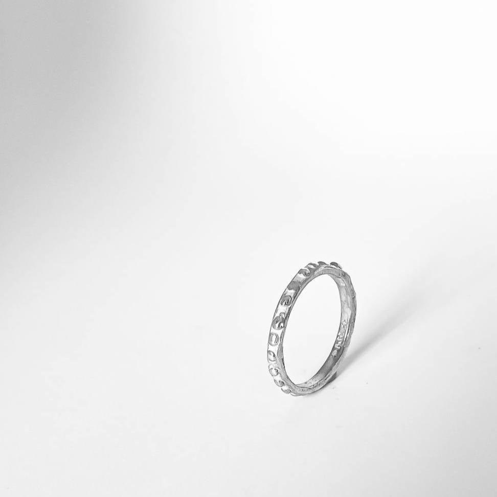 Fluid - 2mm Textured Ring Band - Sterling Silver – HerbertandWilks ...
