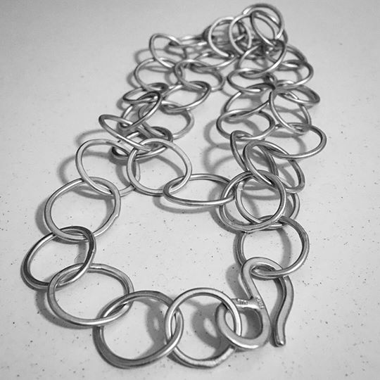 Handmade Organic Circle Chain - Medium weight in Sterling Silver ...