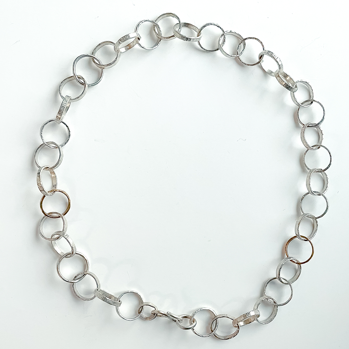 Heavy Textured Silver & Bronze Link Chain Necklace – HerbertandWilks ...